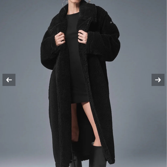 ALO Yoga | Jackets & Coats | Alo Oversized Black Teddy Sherpa Trench ...